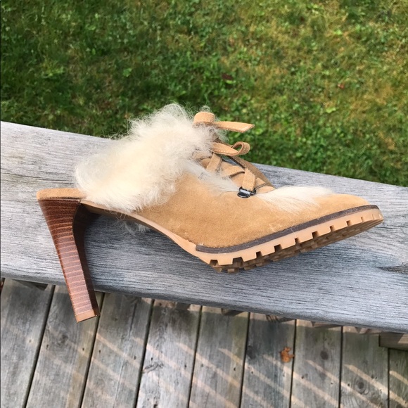 Coach | Shoes | Coach Rare Suede Shearling Heels Made In Italy | Poshmark